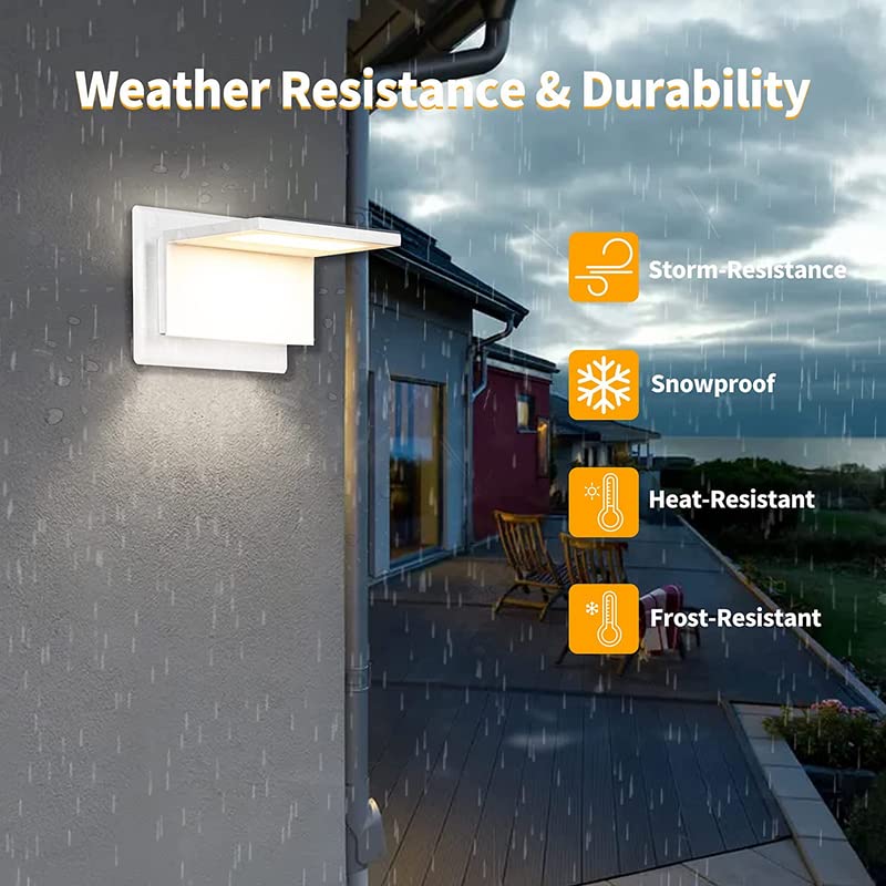 Illumishin Outdoor Wall Sconce Light LED Wall Mount Lamp Modern Wall Lighting Fixture Aluminum Porch Front Door Garden Yard Patio Garage Walkway Hallway