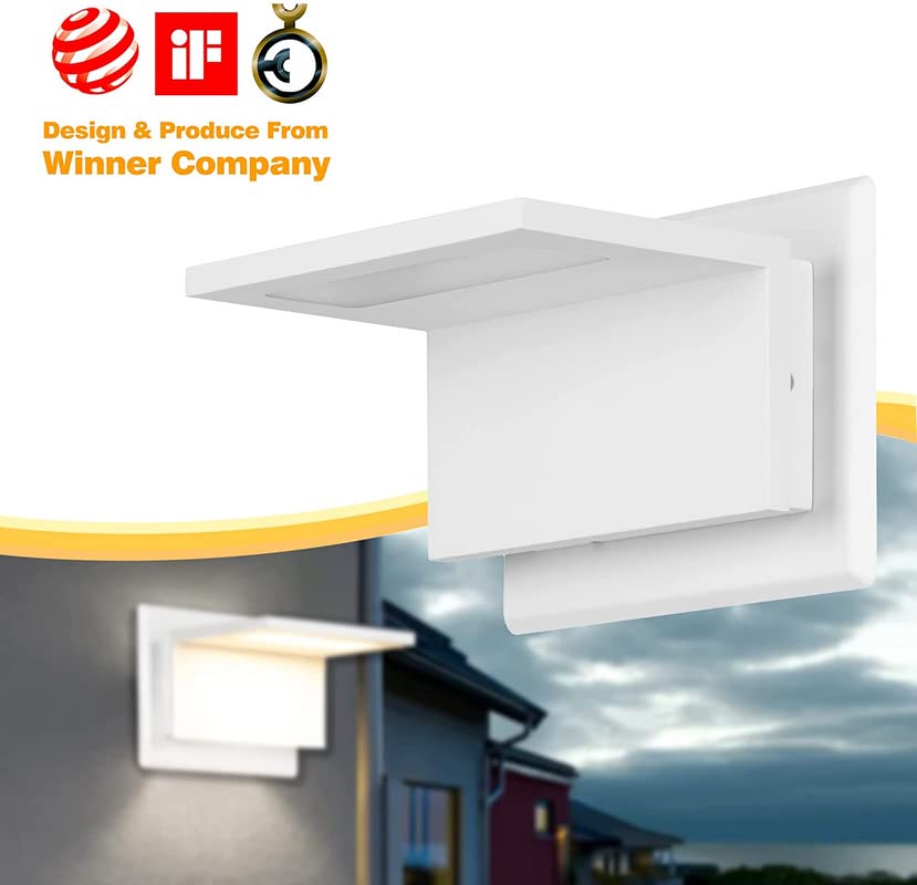 Illumishin Outdoor Wall Sconce Light LED Wall Mount Lamp Modern Wall Lighting Fixture Aluminum Porch Front Door Garden Yard Patio Garage Walkway Hallway