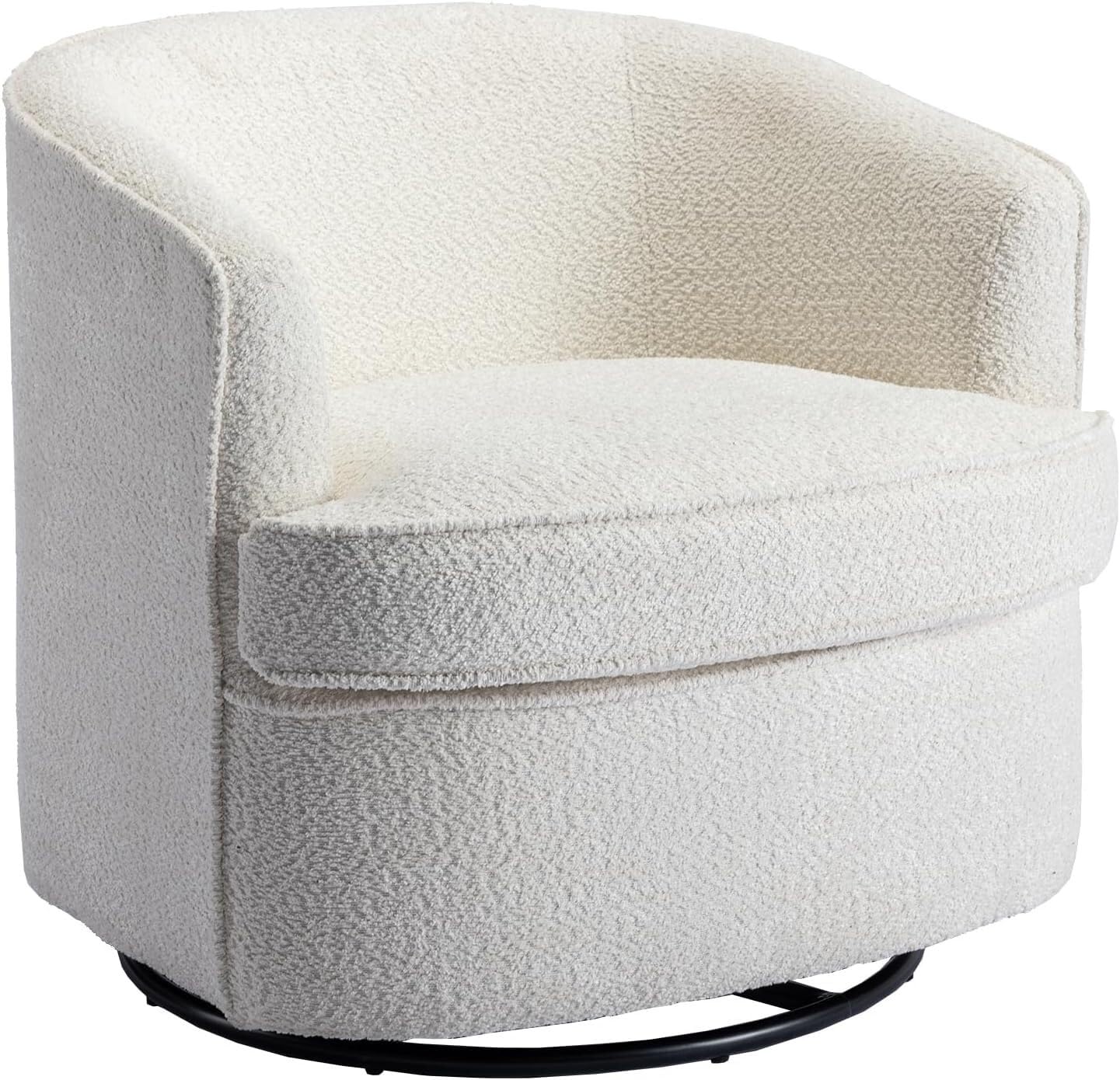 Swivel Barrel Chair, Comfy Round Accent Sofa Chair for Living Room, 360 Degree Swivel Barrel Club Chair, Leisure Arm Chair for Living Room Bedroom Office Waiting Rooms (Color : Beige)