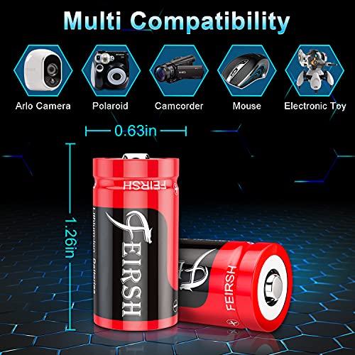WEGWANG 3.7V 123 Lithium Rechargeable Batteries 4 Pack and Arlo Battery Charger,800mAh Li-ion Battery Compatible with Arlo Wireless Security Camera VMC3030 VMS3130 VMS3330 VMS3430 VMK3200