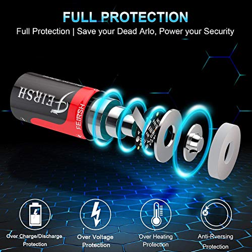 WEGWANG 3.7V 123 Lithium Rechargeable Batteries 4 Pack and Arlo Battery Charger,800mAh Li-ion Battery Compatible with Arlo Wireless Security Camera VMC3030 VMS3130 VMS3330 VMS3430 VMK3200