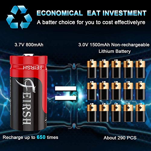 WEGWANG 3.7V 123 Lithium Rechargeable Batteries 4 Pack and Arlo Battery Charger,800mAh Li-ion Battery Compatible with Arlo Wireless Security Camera VMC3030 VMS3130 VMS3330 VMS3430 VMK3200
