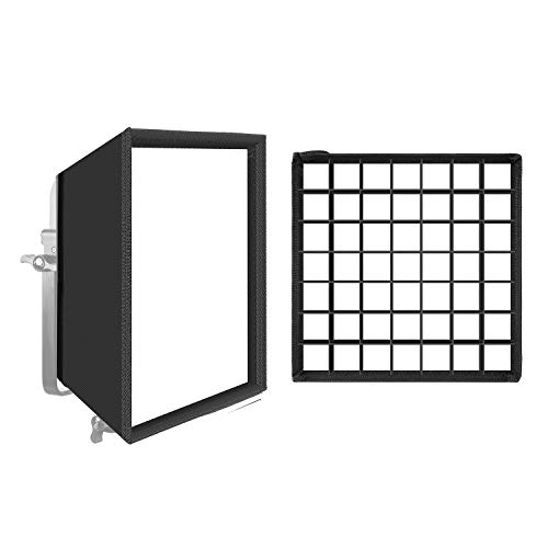GVM Foldable Softbox Diffuser with Grid Beehive for RGB 800D/560AS/480LS Series LED Video Light, 1 Pack, Suitable for Studio Lighting, Portrait Photography, Video Lighting, Led Panel, 11"x11"