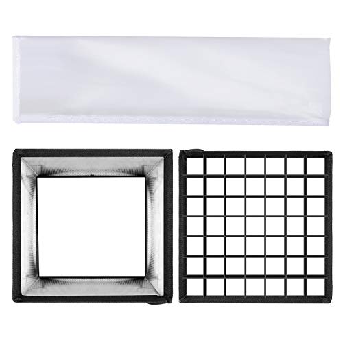 GVM Foldable Softbox Diffuser with Grid Beehive for RGB 800D/560AS/480LS Series LED Video Light, 1 Pack, Suitable for Studio Lighting, Portrait Photography, Video Lighting, Led Panel, 11"x11"