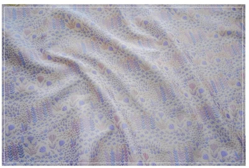 XMTXZYM 2 Meter Yarn Dyed Jacquard Fabric Women's Spring Autumn Dress DIY Making Fabric