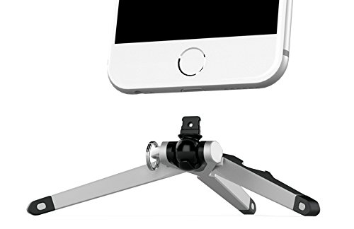 Kenu Stance Mini Tripod Stand - Pocket-Sized Portable Cell Phone Holder for iPhones - Phone Stand for Desk - Compact Keyring Accessory with Bottle Opener - Fits Latest iPhones