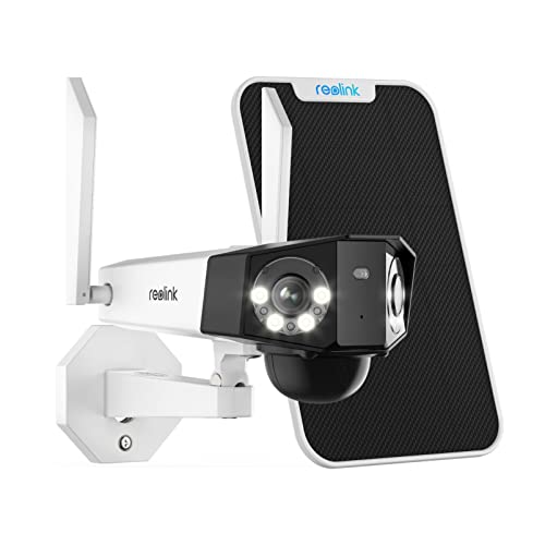 2K Security Battery Camera Outdoor Wireless Solar with Dual Lens 150° PIR Angle, 2.4/5GHz WiFi, Human/Vehicle Detection, Motion Spotlights Color Night Vision, Two Way Talk, Reolink Duo w/Solar Panel