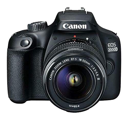 Canon EOS 2000D (Rebel T7) DSLR Camera Bundle with 18-55mm Lens | Built-in Wi-Fi|24.1 MP CMOS Sensor | |DIGIC 4+ Image Processor and Full HD Videos + 64GB Memory(17pcs)
