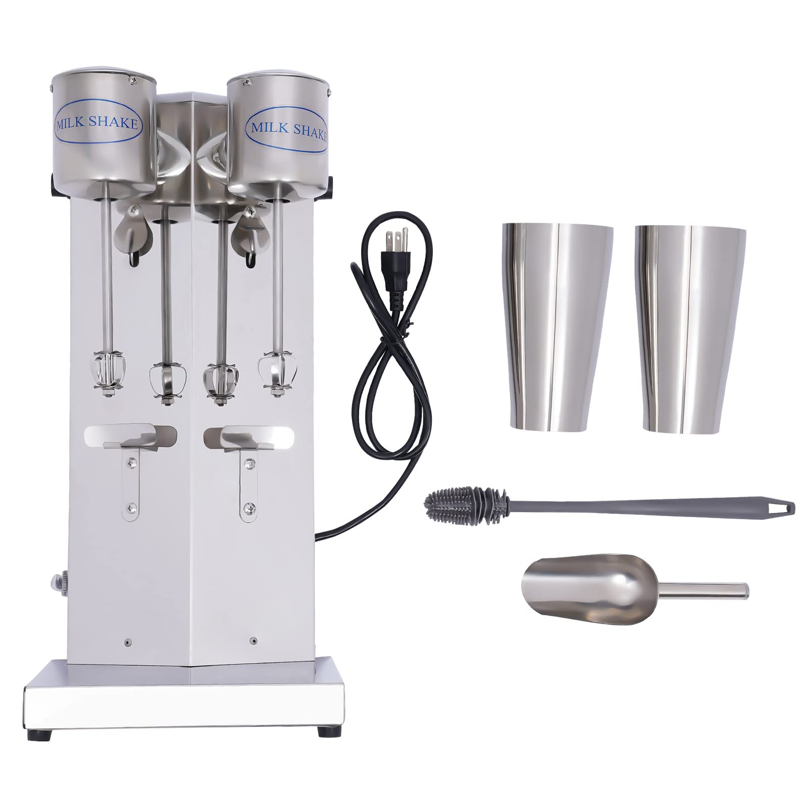 Commercial Electric Milkshake Maker, Electric Milk Shakers Blenders Stainless Steel Milk Shaking Machine Drink Mixer Drinks Maker Machine Smoothie Blenders 16000RMP (Double Head) (Type 2)