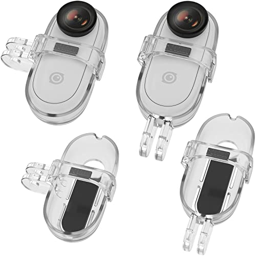 SYMIK Magnetic Action Mount Adapters Bundle (4 Pack) Accessory for Insta360 GO 2 Action Camera; Extreme Action Ready Design; Magnetic & Buckle Clip Dual Fasteners Enable High Intensity Action Mounting