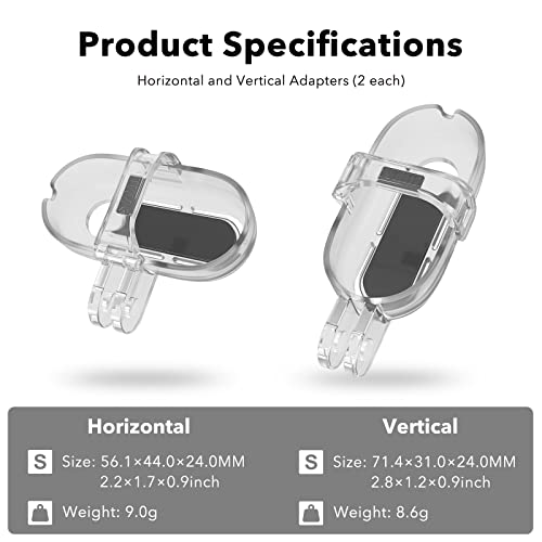 SYMIK Magnetic Action Mount Adapters Bundle (4 Pack) Accessory for Insta360 GO 2 Action Camera; Extreme Action Ready Design; Magnetic & Buckle Clip Dual Fasteners Enable High Intensity Action Mounting