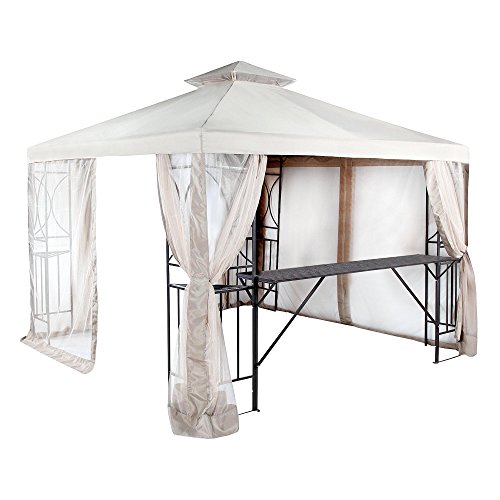 Garden Winds Replacement Canopy Top Cover and Netting for The 10x10 Crescent Gazebo - RipLock 350