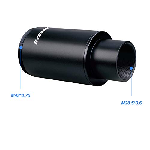 SVBONY T2 T Ring Adapter, Metal 1.25 inch Telescope Accessory, Compatible for Canon EOS Cameras Photography Dedicated CA1 Sleeve Extended Cylinder for Telescope
