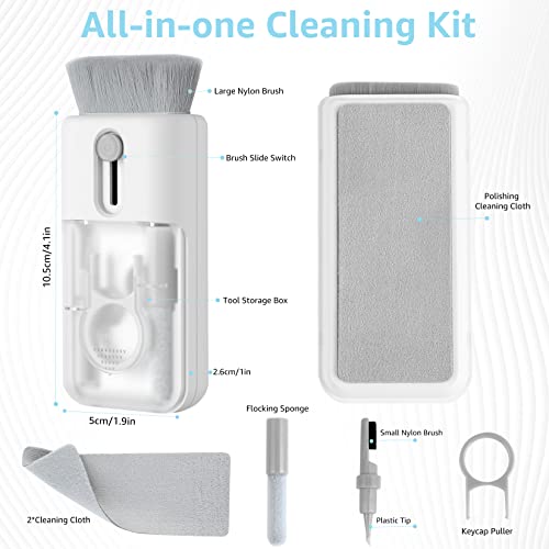 Electronic Cleaner Kit, 6 in 1 Keyboard Cleaner Kit for Airpod Earbud Bluetooth Earphones,Laptop Cleaner Brush,Multifunctional Electronic Cleaning Kit for Laptop Phone Watch iPad Camera PC Monitor