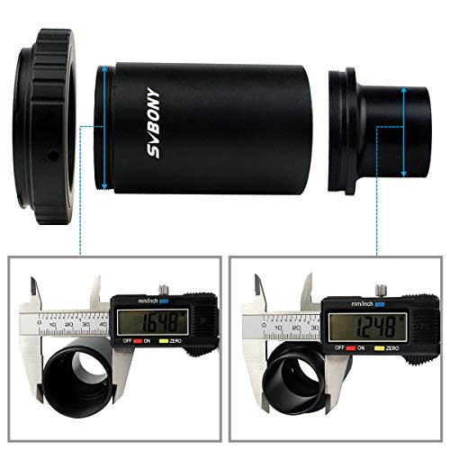 SVBONY T2 T Ring Adapter, Metal 1.25 inch Telescope Accessory, Compatible for Canon EOS Cameras Photography Dedicated CA1 Sleeve Extended Cylinder for Telescope