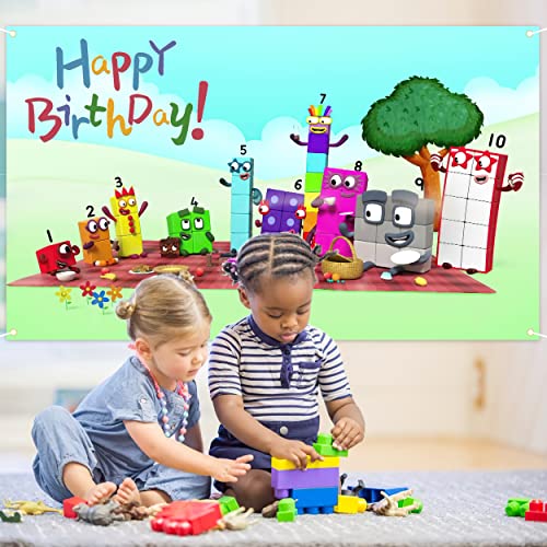 Numberblocks Backdrop Birthday Party Decoration - 5x3ft Numberblocks Background Party Supplies Digital Birthday Decoration for Kids School Wall Decorations