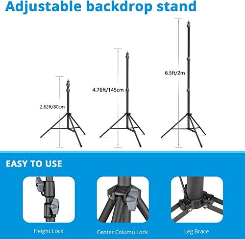 Green Screen Backdrop with Stand kit,YELANGU 6.5X5ft Portable Photographic Studio Photo Background for Streaming, ID Photos, Video conferences and interviews