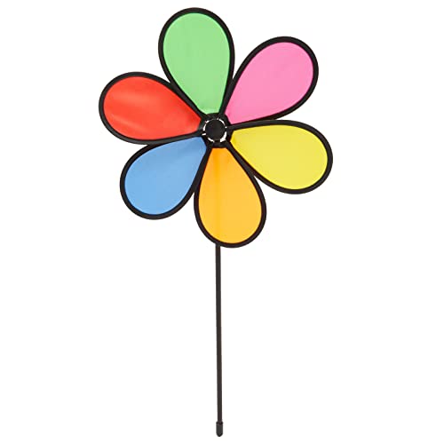 Rainbow Pinwheels for Yard and Garden, Flower Wind Spinners (12 x 22.78 in, 2 Pack)