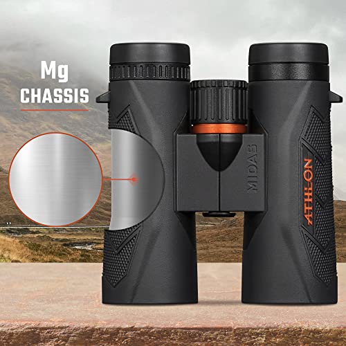 Athlon Optics 10x42 Midas G2 UHD Black Binoculars with Eye Relief for Adults and Kids, High-Powered Binoculars for Hunting, Birdwatching, and More