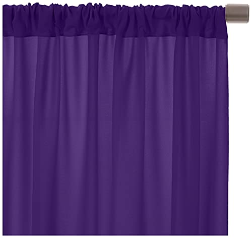 AK TRADING CO. 10 feet x 10 feet Purple Polyester Backdrop Drapes Curtains Panels with Rod Pockets - Wedding Ceremony Party Home Window Decorations (DRAPE-5x10-PURPLE)