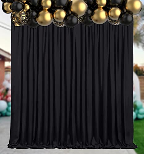 MoKoHouse 10ft x 8ft Black Backdrop for Parties Black Backdrop Drape for Birthday Wedding 2 Panels 5ft x 8ft