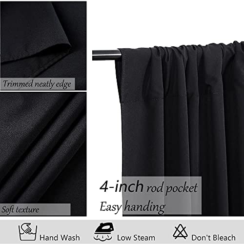 MoKoHouse 10ft x 8ft Black Backdrop for Parties Black Backdrop Drape for Birthday Wedding 2 Panels 5ft x 8ft
