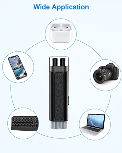 [8 in 1] Cleaner Kit for Airpod,Supfine Airpods Pro Cleaning Pen with Brush,Multi-Function Cleaner Kit for Earbuds,Earphone,iPod,Keyboard,iPhone,ipad,Laptop(Black)