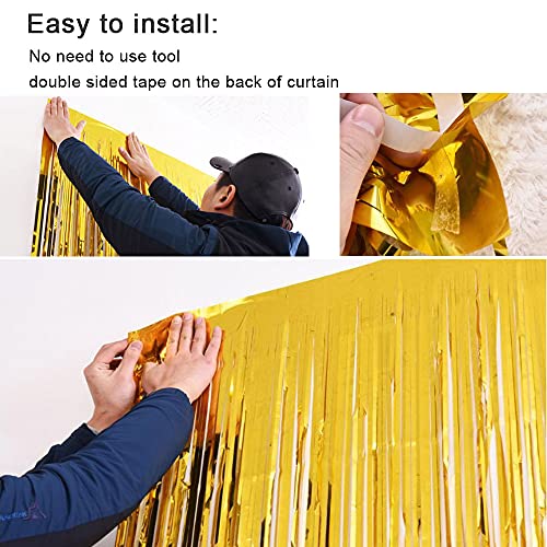 3 Pack Fringe Curtains Party Decorations,Tinsel Backdrop Curtains for Parties,Photo Booth Wedding Graduations Birthday Christmas Event Party Supplies (Purple)