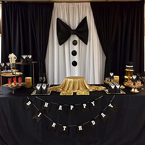 MoKoHouse 10ft x 8ft Black Backdrop for Parties Black Backdrop Drape for Birthday Wedding 2 Panels 5ft x 8ft