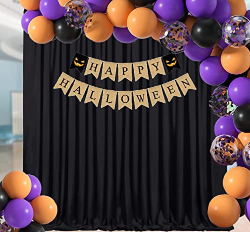 MoKoHouse 10ft x 8ft Black Backdrop for Parties Black Backdrop Drape for Birthday Wedding 2 Panels 5ft x 8ft