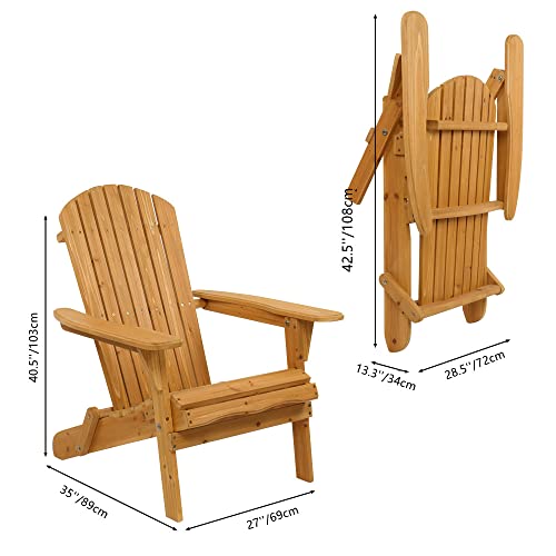 VINGLI Folding Adirondack Chairs Set of 4 Clearance Weather Resistant/Lawn Chairs Cheap Fire Pit Chairs Highwood Lounge Chairs-Patio Furniture Sets for Campfire, Bonfire