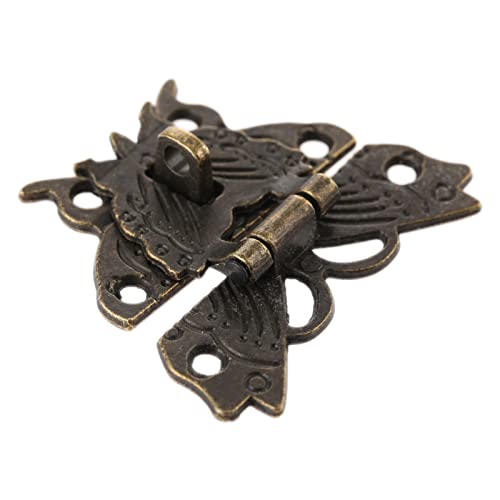 CXDTBH 1Pc Decorative Jewelry Wood Box Hasp Lock Latch Antique Box Latch Vintage Hardware for Furniture Drawer with Screws
