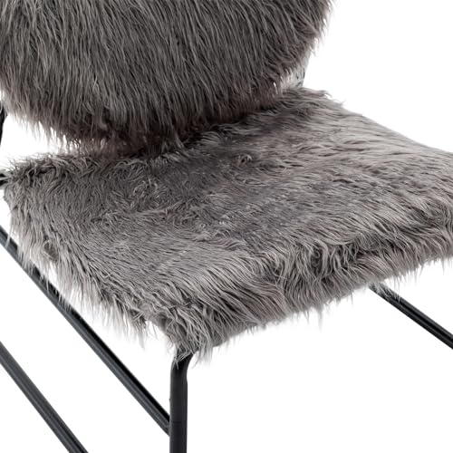 HOMEFUN Accent Chair - Modern Industrial Slant Armchair with Metal Frame - Premium High Density Soft Single Chair for Living Room Bedroom