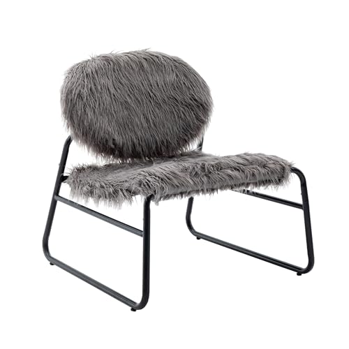 HOMEFUN Accent Chair - Modern Industrial Slant Armchair with Metal Frame - Premium High Density Soft Single Chair for Living Room Bedroom