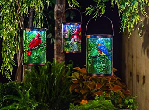 New Creative Hummingbird Garden Friends Hanging Solar Lantern