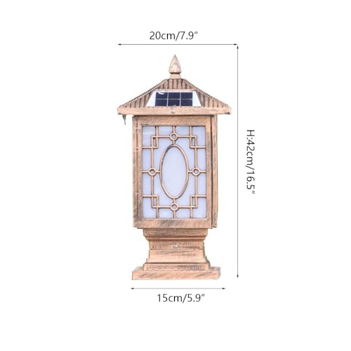 MODEBHD Automatic Switch Post Lantern, Pathway Outdoor Waterproof IP65 Aluminum Pillar Lamps, On/Off Solar Powered Post Lights, Villa Courtyard Lighting Fixtures