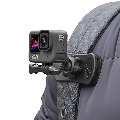 Backpack Strap Mount Quick Clip Mount, 360 Degree Rotation Backpack Clamp Mount Compatible with Gopro Hero 11/10/9/8/7/6/5 Black, Session, Fusion, Xiaomi Yi, DJI Osmo Action and Most Action Cameras