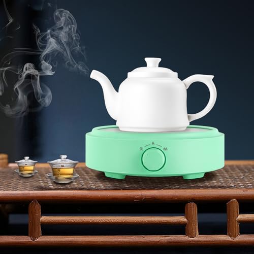 800W/110V Induction Cooktop Stove Electric Mini Stove Induction Burner Hot Plate, Portable Induction Burner Countertop Water Stove for Boiling Water, Making Tea and Coffee, Adjustable Power (green)