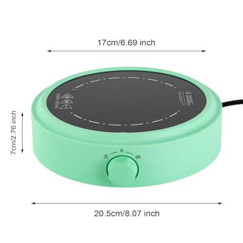 800W/110V Induction Cooktop Stove Electric Mini Stove Induction Burner Hot Plate, Portable Induction Burner Countertop Water Stove for Boiling Water, Making Tea and Coffee, Adjustable Power (green)