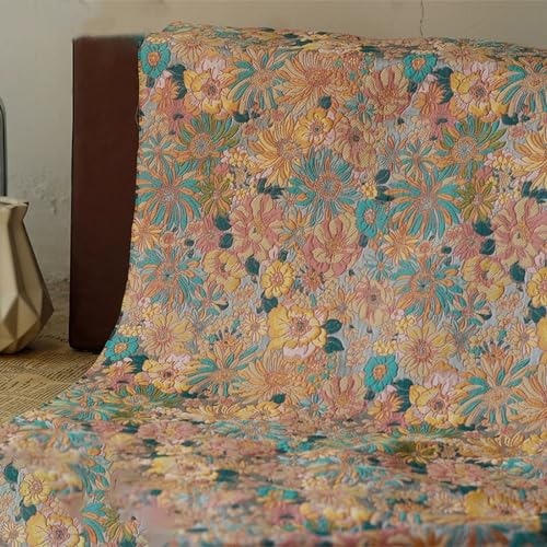 XMTXZYM 2 Meter Thickened Yarn Dyed Jacquard Fabric Dress Handbag Sewing Fabric