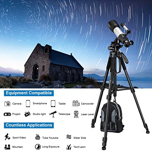 Victiv 72-inch Camera Tripod Aluminum Monopod T72 Max. Height 182 cm - Lightweight and Compact for Travel with 3-Way Swivel Head and 2 Quick Release Plates for Canon Nikon DSLR Video Shooting - Black