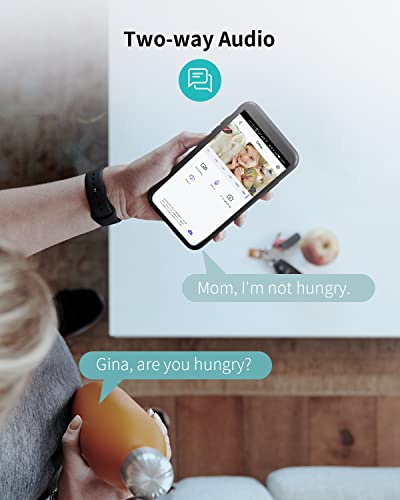 WiFi Camera for Home Surveillance, Baby Monitor with Motion Tracking, Pet Camera with Phone App 2 Way Audo/Night Vision