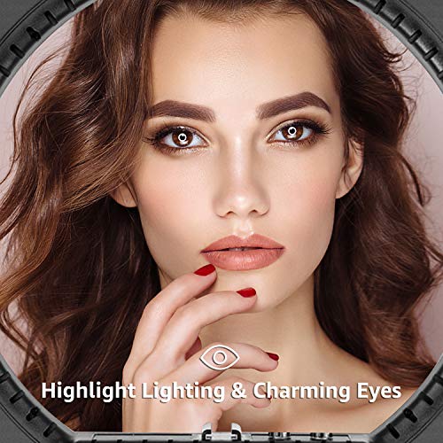 18 inch RGB Ring Light Kit AMAZKER LED with Stand and Phone iPad Holder 25 Color Modes 3000-6000K Dimmable 10 Brightness Level Up to 5000 Lux Circle Light for Live Stream/Makeup/YouTube/Vlog/Tiktok
