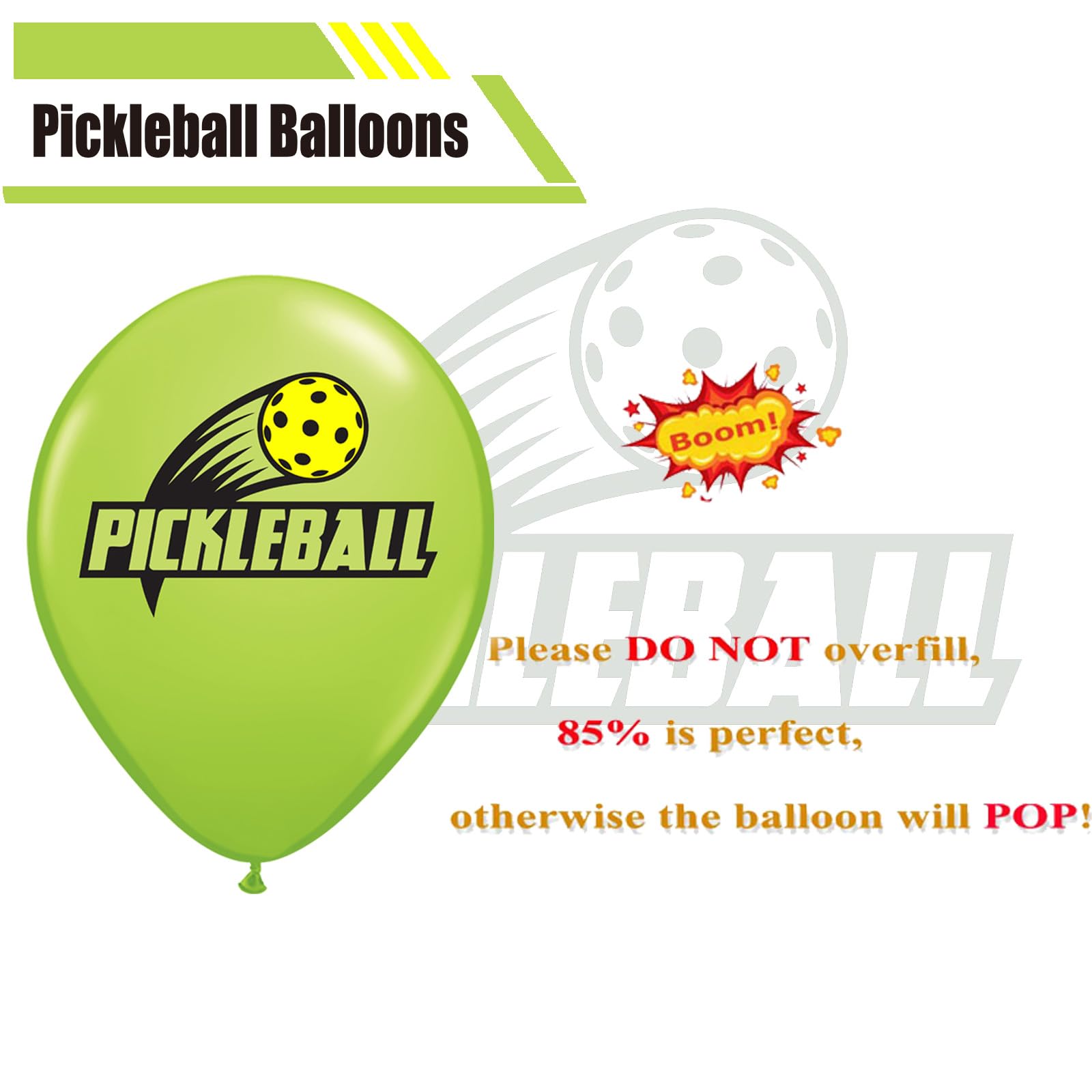 Pickleball Balloons Pack of 30 Pickleball Party Balloons for Pickleball Birthday Decorations Pickleball Party Decorations
