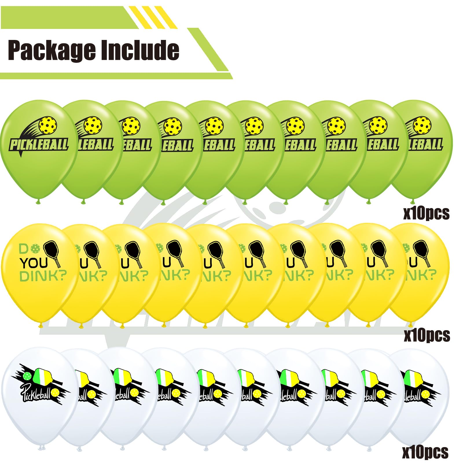 Pickleball Balloons Pack of 30 Pickleball Party Balloons for Pickleball Birthday Decorations Pickleball Party Decorations