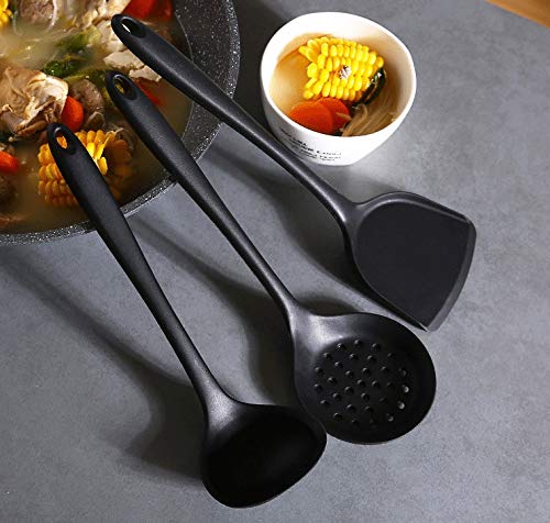 IRSHI LMMDP Silicone Skimmer Soup Spoon Non-Stick Heat-Resistant Soup Ladle Kitchen Utensil Tool