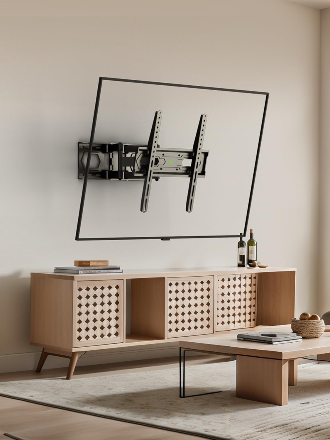 USX MOUNT Full Motion TV Wall Mount for Most 32-65 inch Flat Screen/LED/4K TVs, Swivel/Tilt TV Mount Bracket with Articulating Dual Arms Max VESA 400x400mm, Holds up to 110lbs, for 16" Wood Stud.