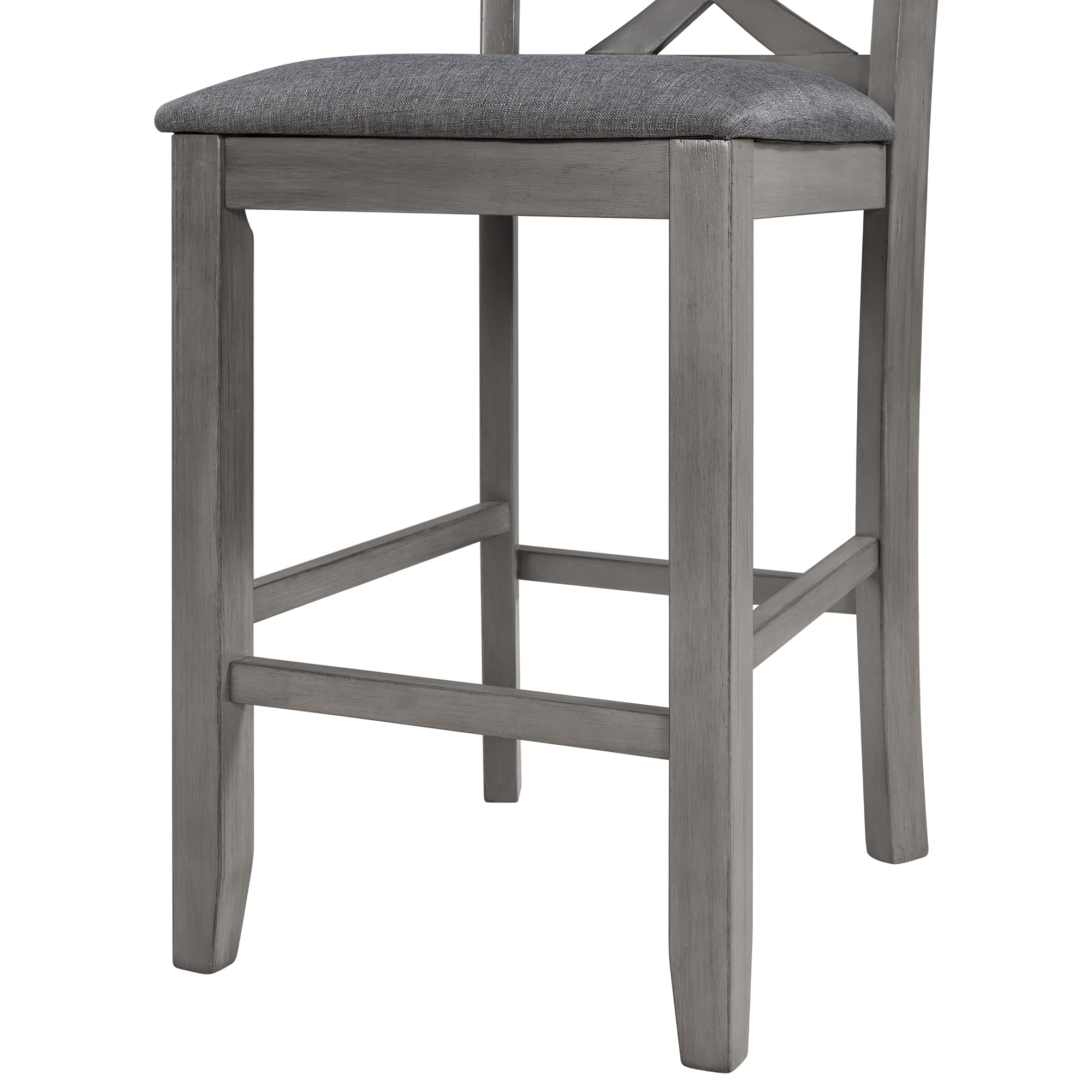Wood Dining Chairs Set of 2,Upholstered Dining Table Chairs,Farmhouse Chairs for Dining Table,Rustic Dining Chairs,Padded Round Counter Height x back Dining Chairs with Cross Back for Small Places