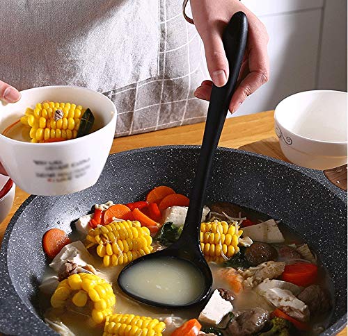 IRSHI LMMDP Silicone Skimmer Soup Spoon Non-Stick Heat-Resistant Soup Ladle Kitchen Utensil Tool