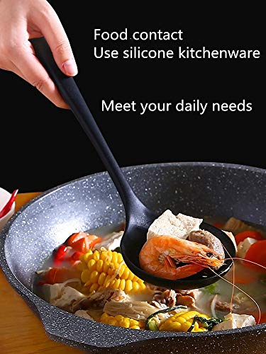 IRSHI LMMDP Silicone Skimmer Soup Spoon Non-Stick Heat-Resistant Soup Ladle Kitchen Utensil Tool
